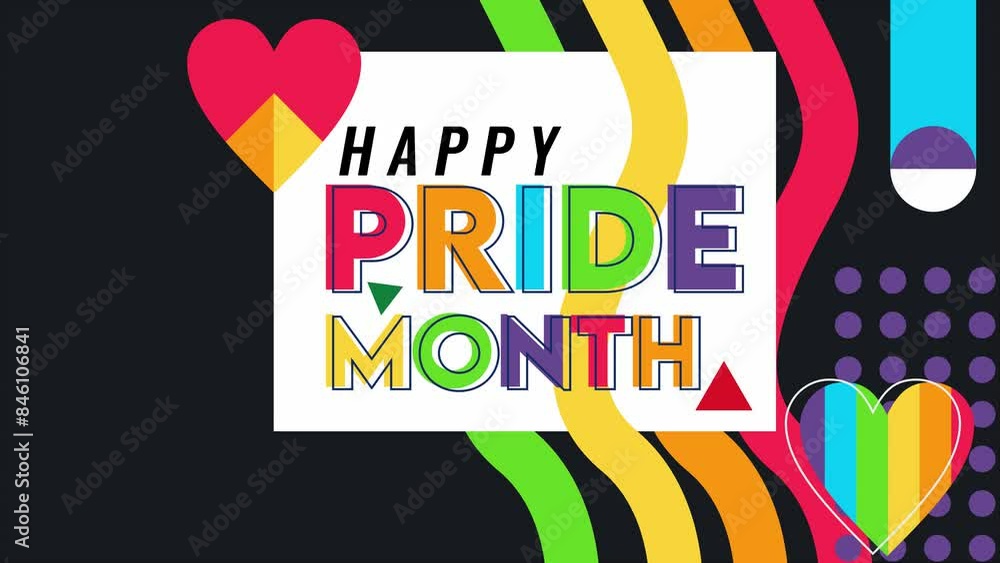 4K animated template HAPPY PRIDE MONTH, Banner for Gay Pride Month 2024 ...