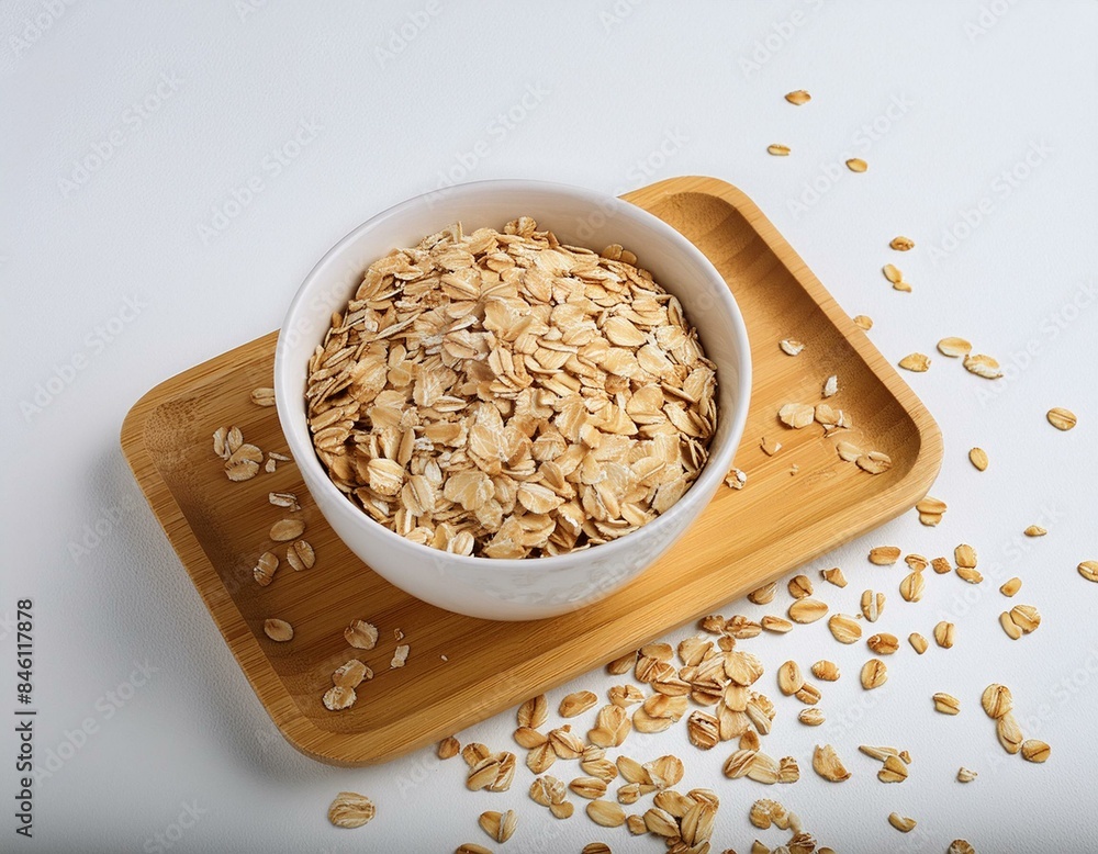 A depiction of a fiber-rich oatmeal dish to be devoured per day depicts ...