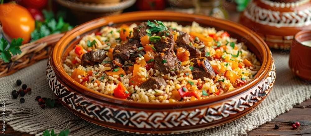 Classic Uzbek Plov with Beef and Eastern Pilaf with Rice, Meat, and ...