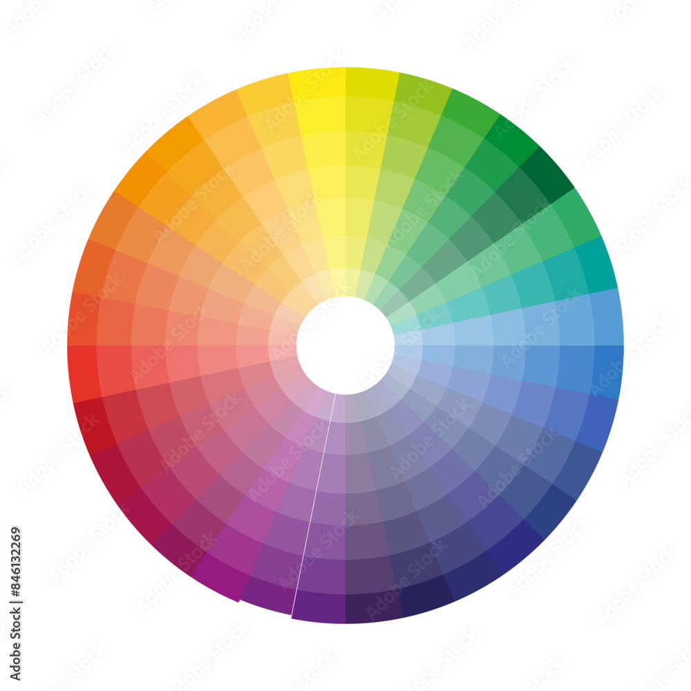 Color wheel vector. Circular gradient spectrum. Rainbow palette ...