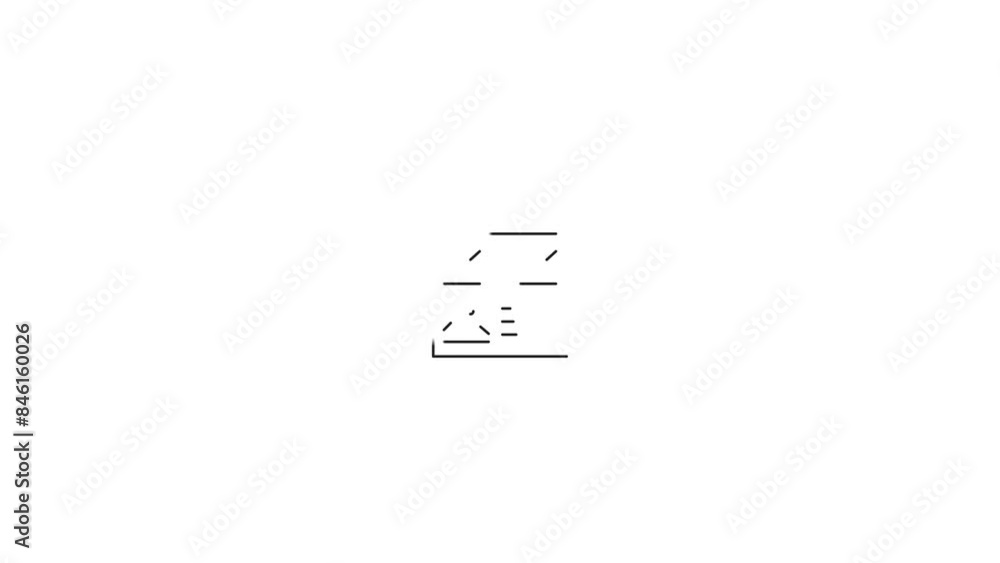 Black outline UI UX concept 4k icons animation on white background. ui ...