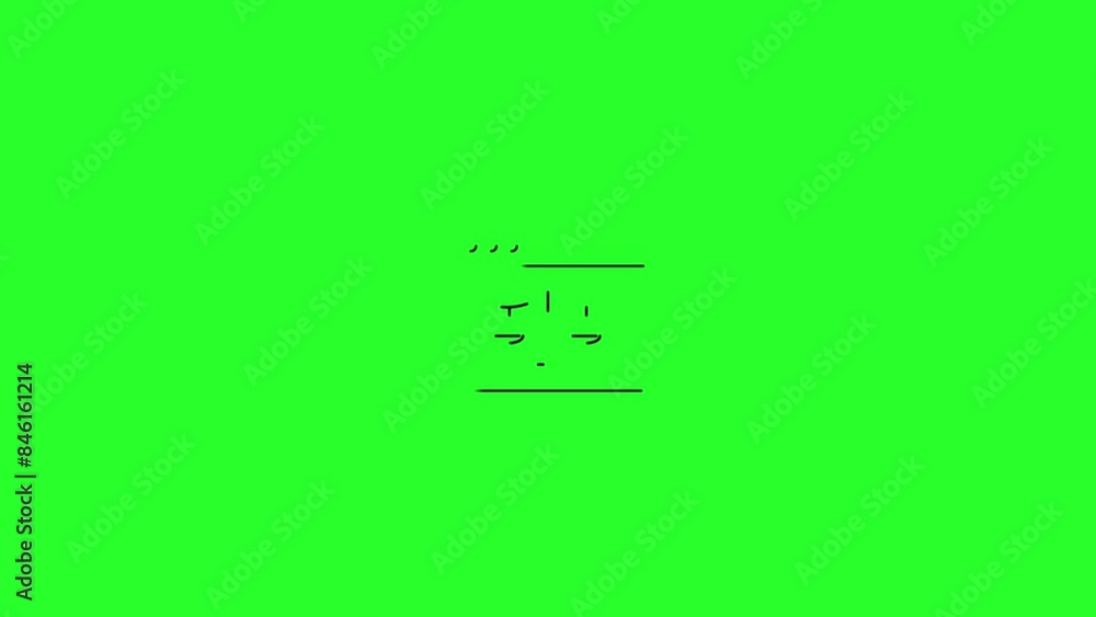 Black outline UI UX concept 4k icons animation on Green screen ...