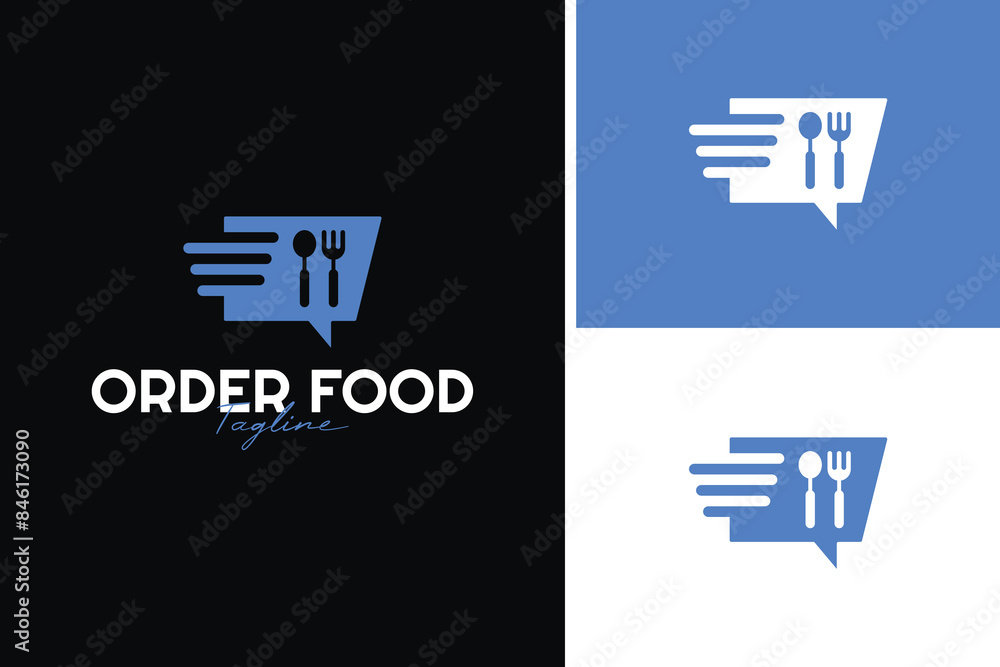 Food order logo design for restaurant online delivery template vector ...