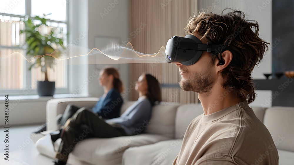 Foto de Individual wearing a futuristic Neuralink headset,with ...