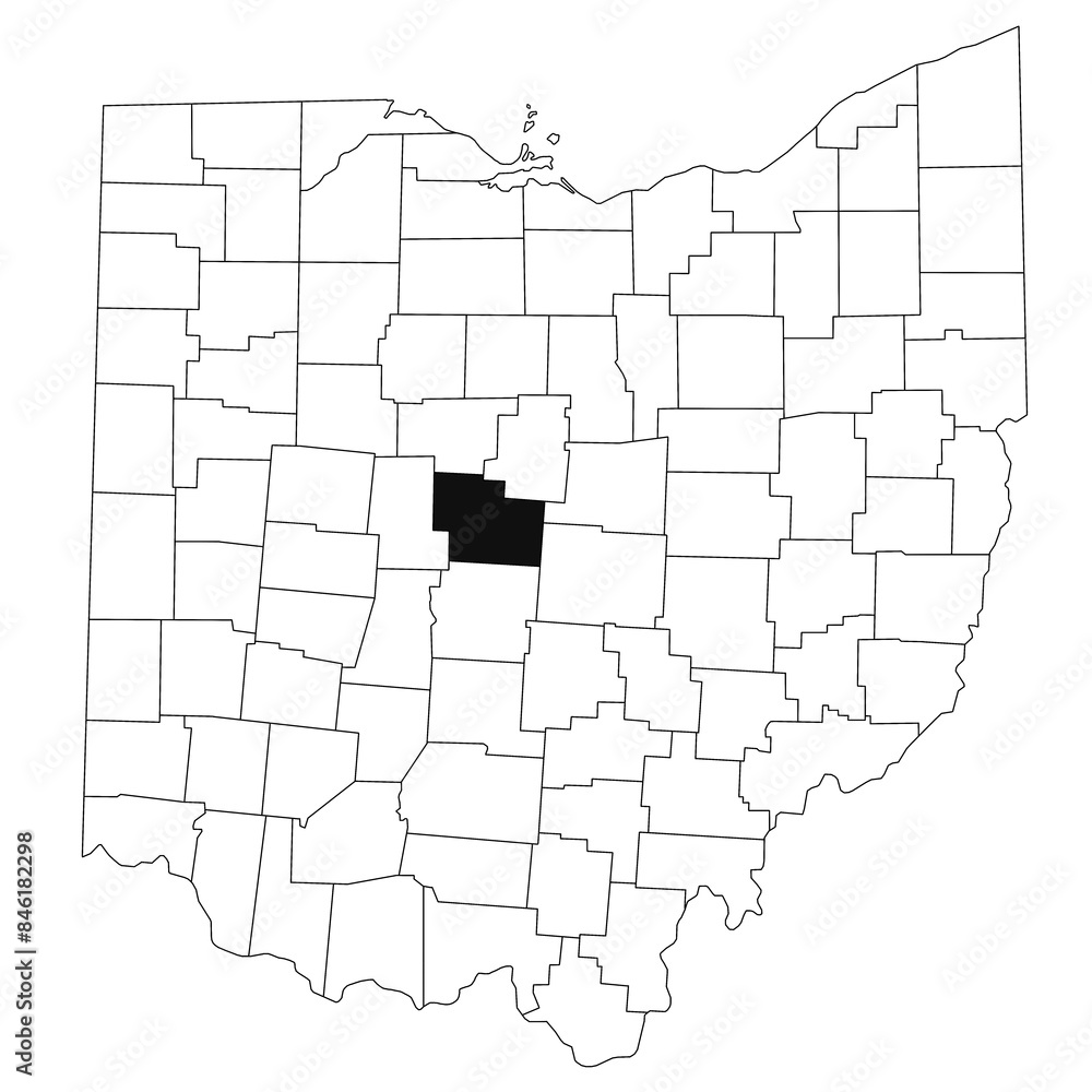 Map of Delaware County in Ohio state on white background. single County ...