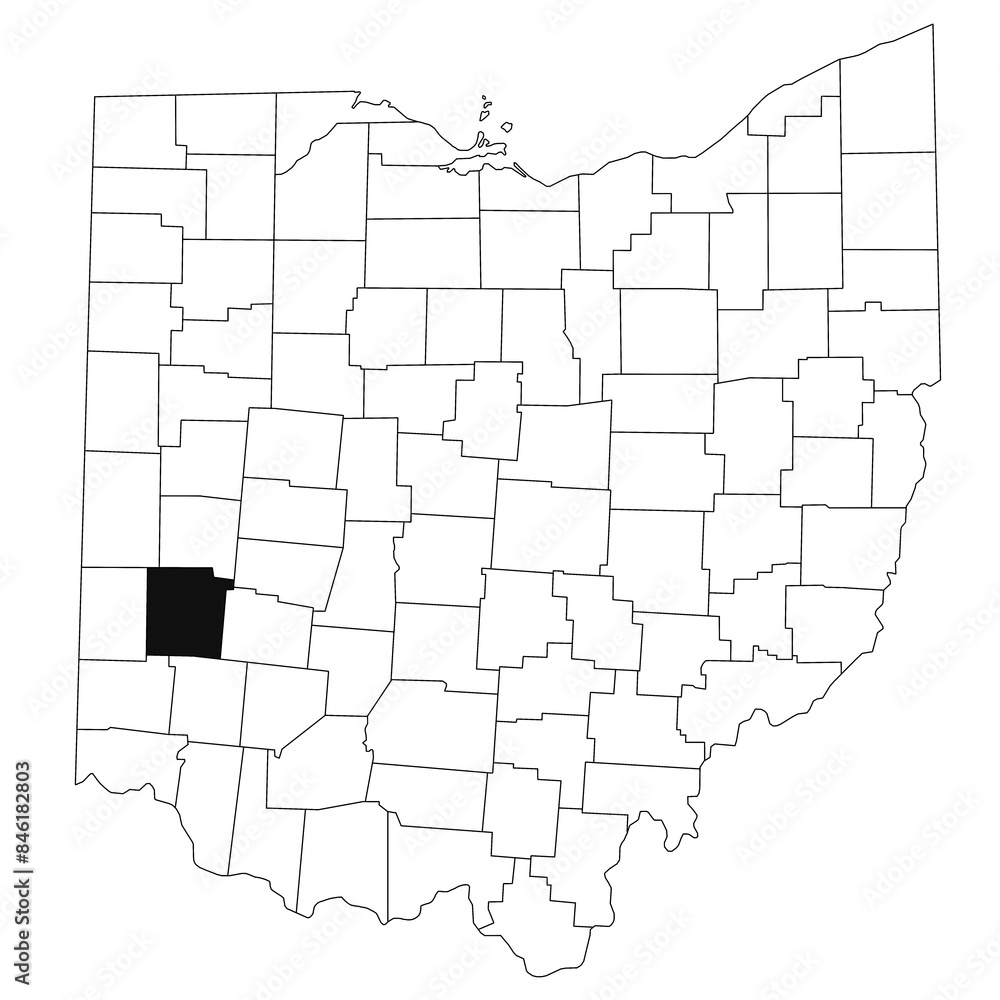 Map of montgomery County in Ohio state on white background. single ...