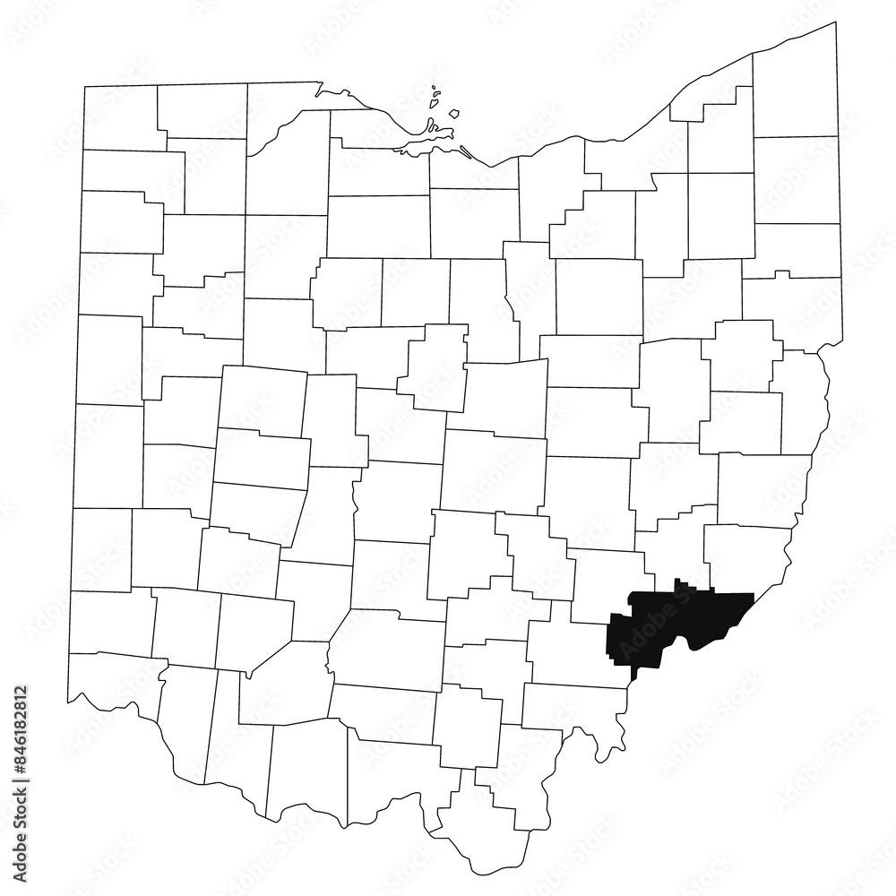 Map of Washington County in Ohio state on white background. single ...