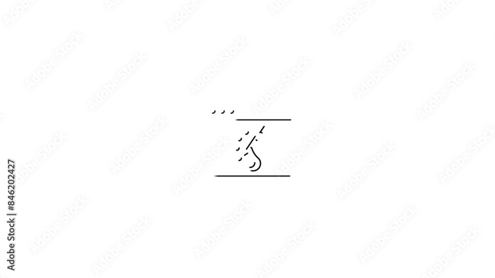 Black outline UI UX concept 4k icons animation on white background. ui ...