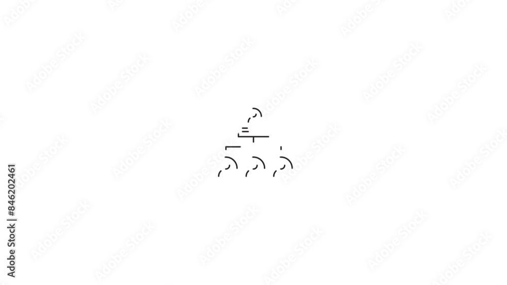 Black outline UI UX concept 4k icons animation on white background. ui ...