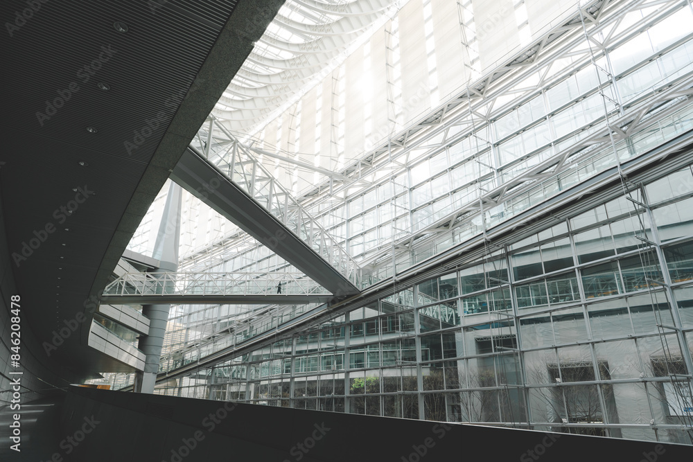 The public hall of Tokyo International Forum. Tokyo International Forum ...