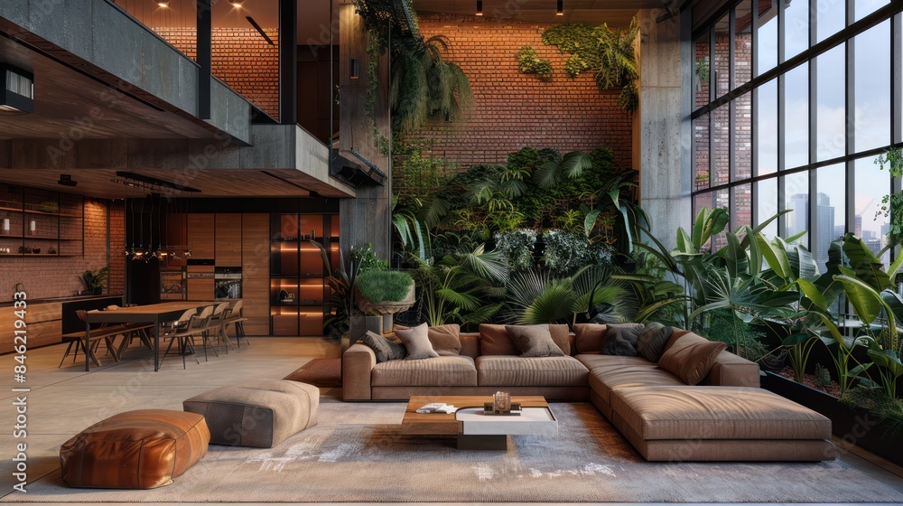 Luxury loft with indoor pool and city views - Industrial designed open ...