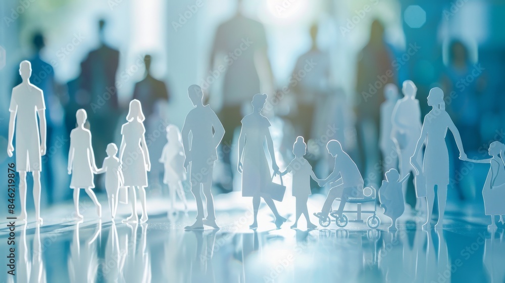 Paper-Cut Human Figures Representing Diversity and Inclusion, Featuring ...