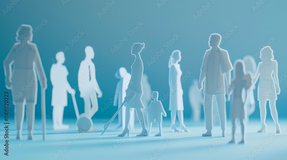 Paper-Cut Human Figures Representing Diversity and Inclusion, Featuring ...