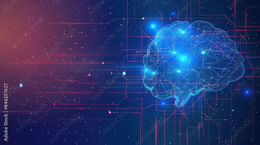 Virtual concept futuristic background with abstract AI, cloud computing ...