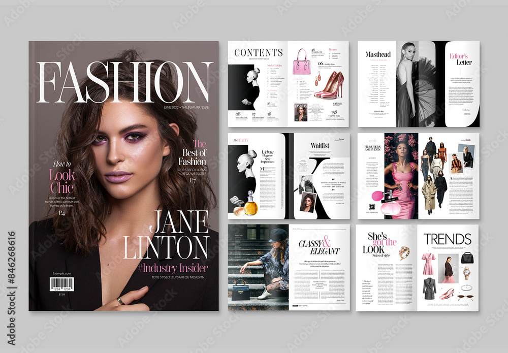 Fashion Magazine Template Stock Template | Adobe Stock
