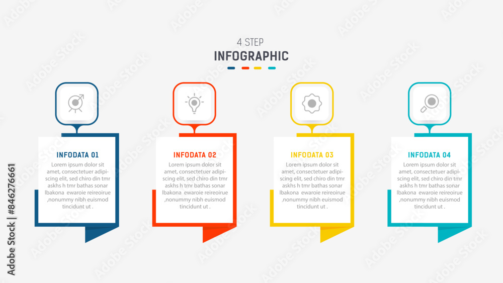 Three Step Infographic label design Vector template with line icons ...