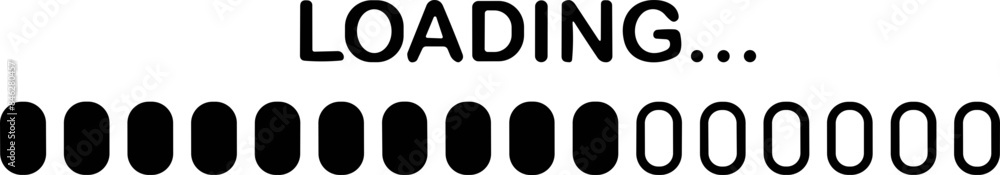 Load indicator. Loading status bar, download progress and line upload or file transfer waiting ...
