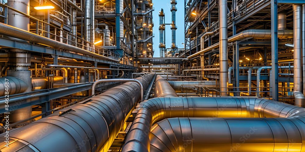 Industrial Architecture: Modern Factory Piping Advanced Piping Systems ...