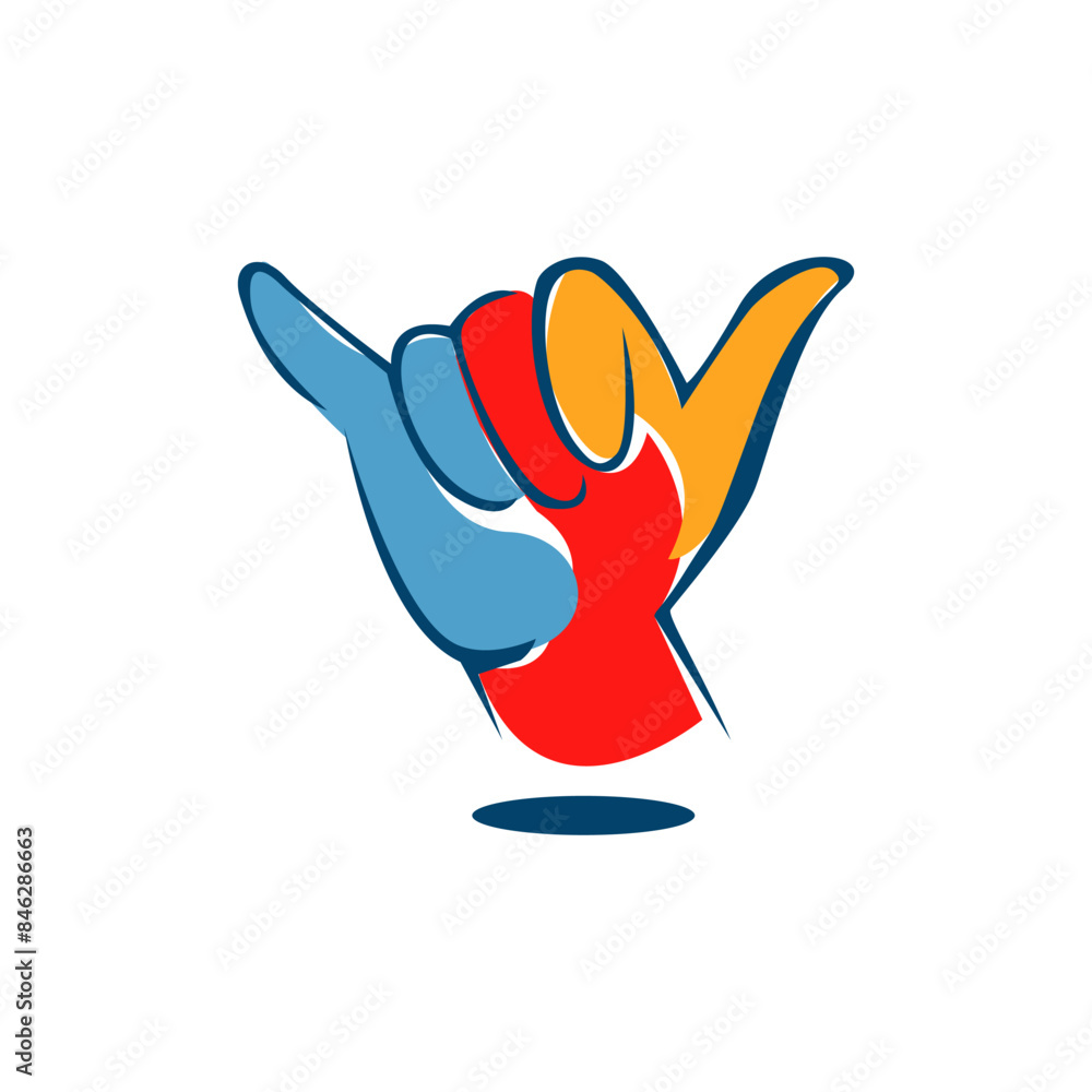 Shaka Sign Logo Vector Design: A Symbol of Aloha and Positive ...