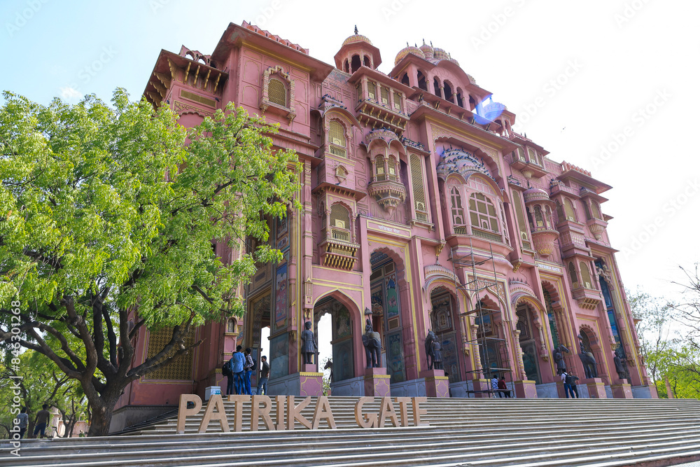 Patrika gate is one of the most beautiful locations in Jaipur Stock ...