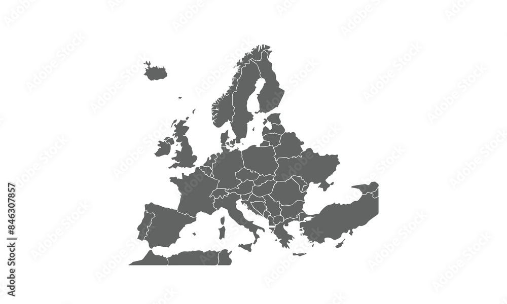 Europe map isolated on white background. for website layouts ...