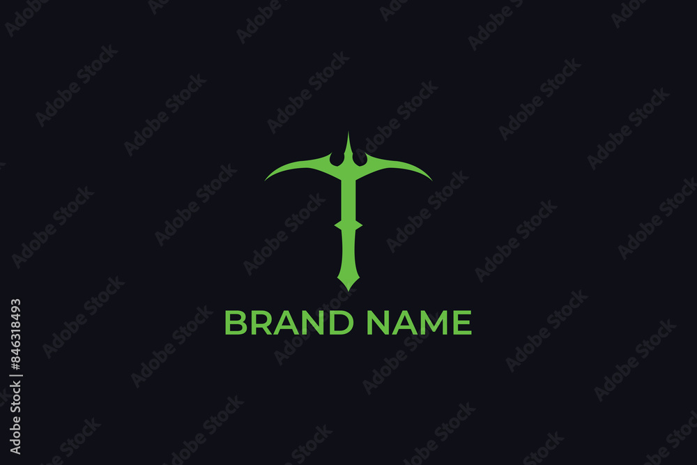 abstract sword logo, silhouettes of medieval knight sword logomark ...
