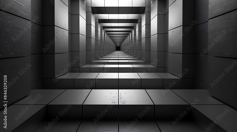 Squares with a gradient overlay creating a tunnel effect, smooth ...