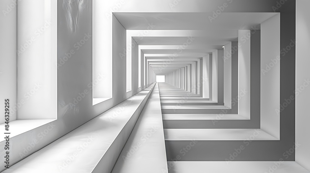 Squares with a gradient overlay creating a tunnel effect, smooth ...