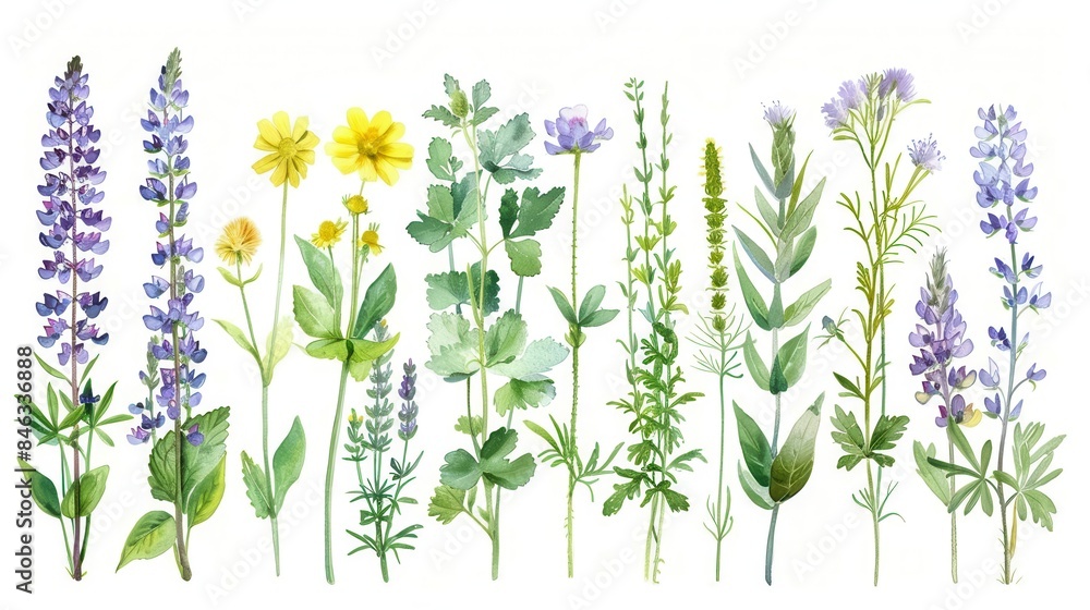 Meadow plants identification guide with names and descriptions of local ...
