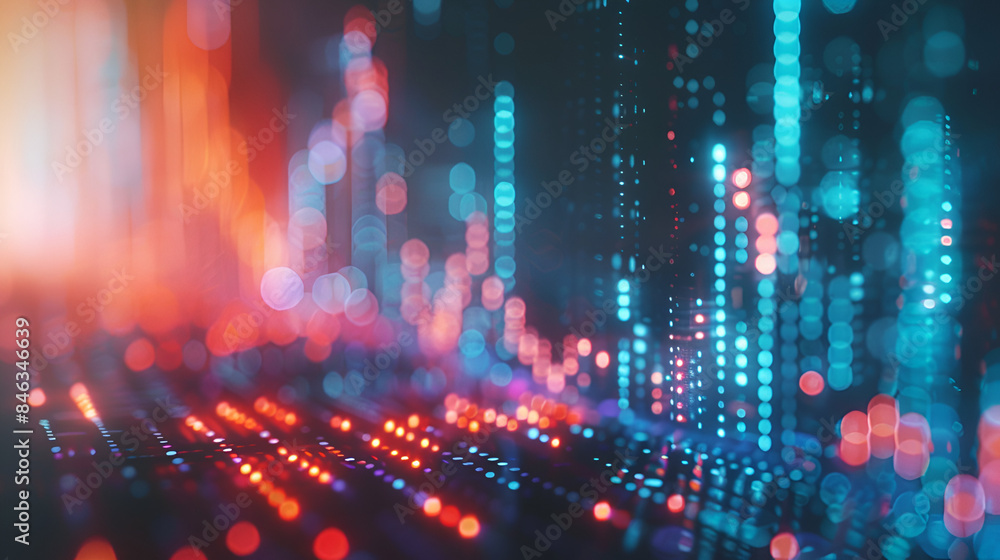 business trading graph investment growth 2024 year on blue background ...