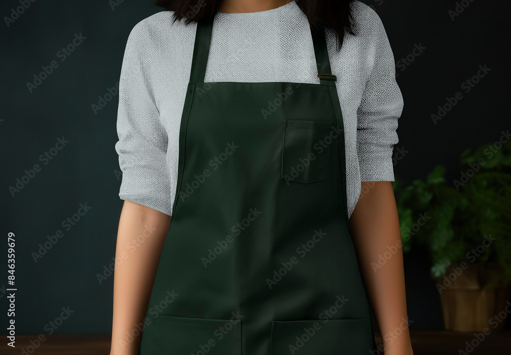 Woman Wearing Apron Mockup With GenerativeAI Stock Template | Adobe Stock