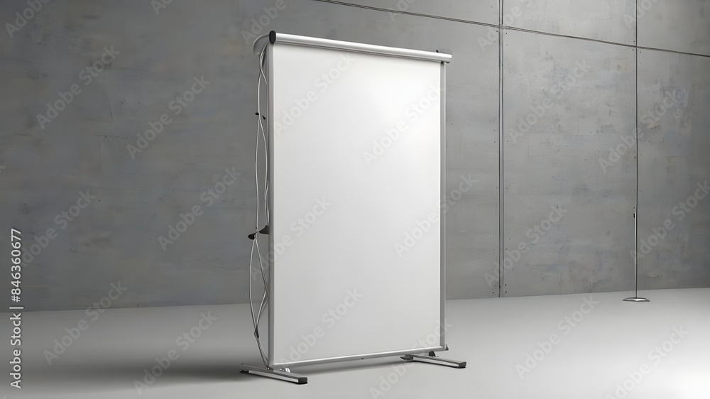 For advertising and promotion, the white roll-up board or empty ...