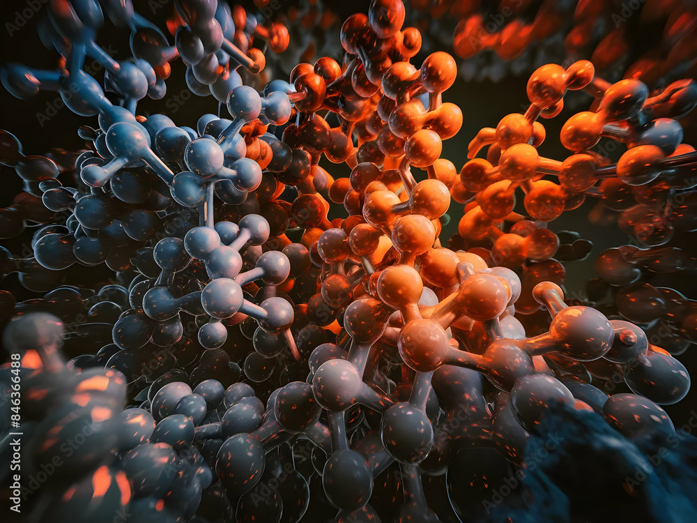 Dual phase steel microstructure, magnified view, highlighting the ...