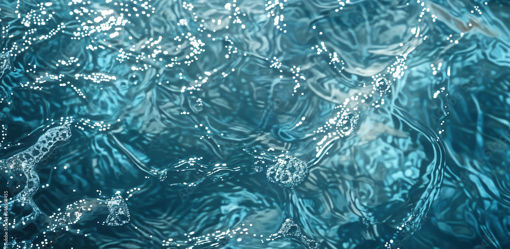 Sparkling Water Texture with Subtle Waves and Highlights, An overhead ...