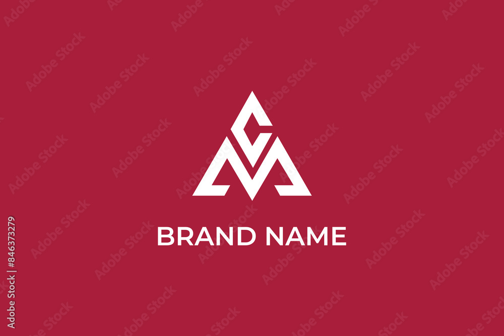 mc letter vector logo abstract, letter CM, MC triangle logo, Letter v m ...