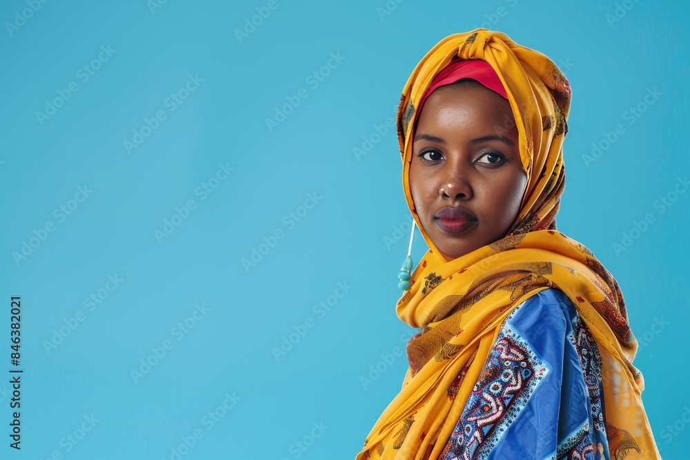Elegant Somali Woman in Fashionable Summer Outfit Posing Against Light ...