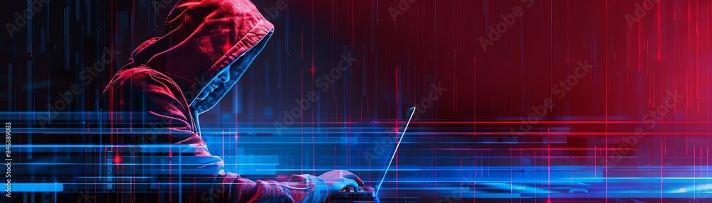 Phishing attack, cybersecurity, threat detection, email scam, side view ...