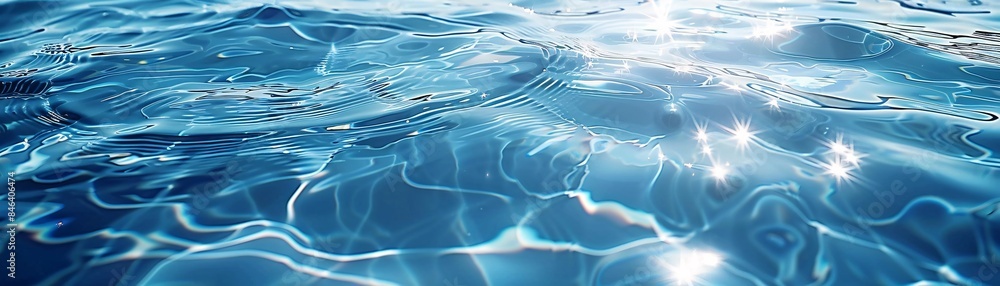 Realistic water surface overlay, detailed ripples and caustic light ...