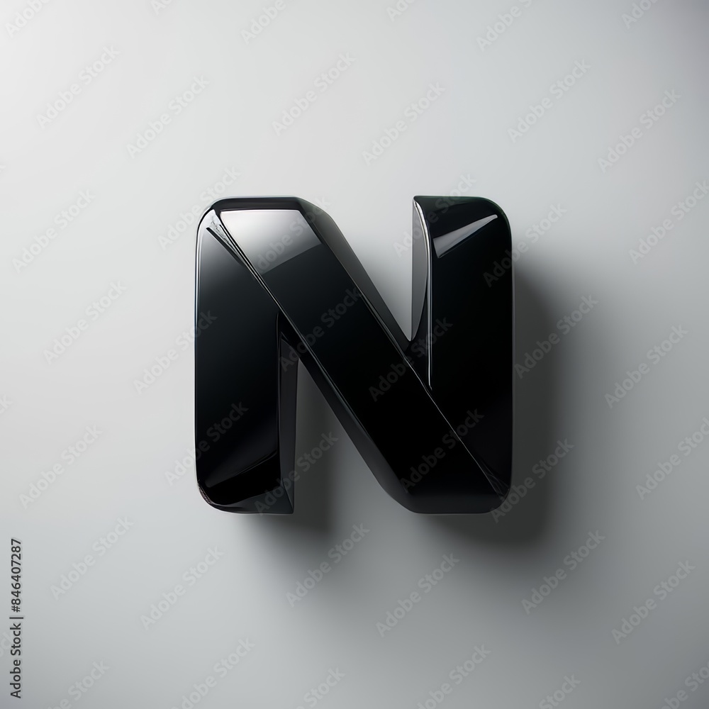 Black 3D Letter N with Volcanic Texture Stock Illustration | Adobe Stock