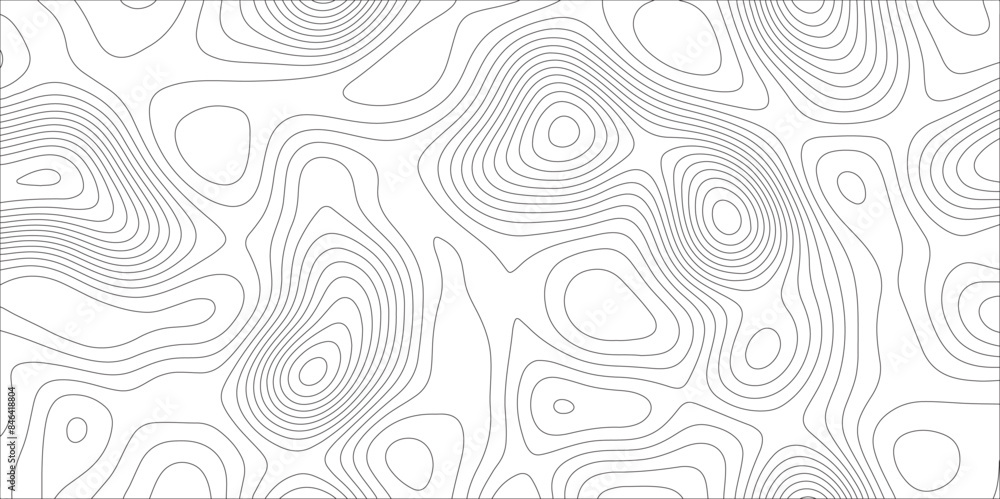 Ocean topographic line map with curvy wave isolines vector illustration ...