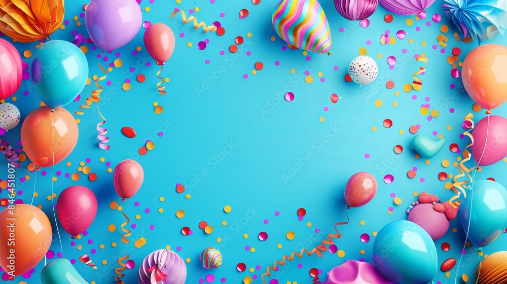 Vibrant invitation banner for a lively party, showcasing a festive ...