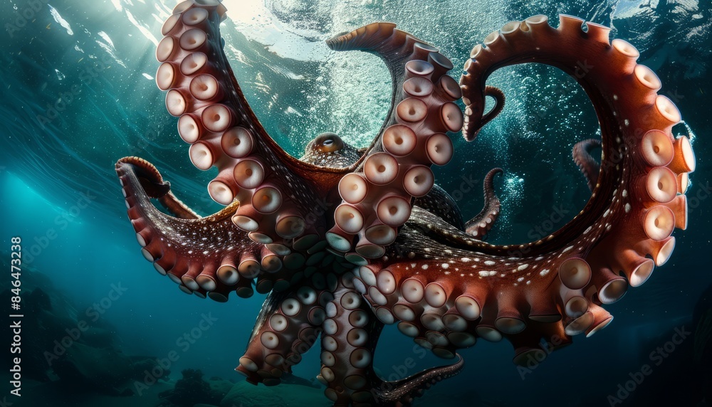 The Enchanting Dance of the Giant Octopus: A Deep Underwater Shoot in ...