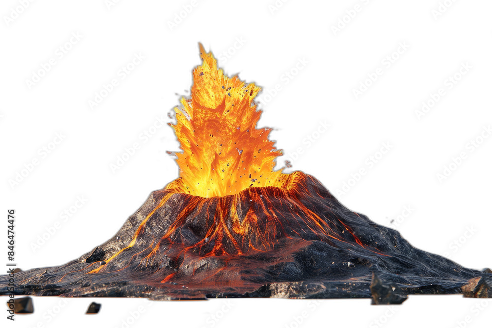 PNG file of lava eruption on a transparent or white background Stock ...