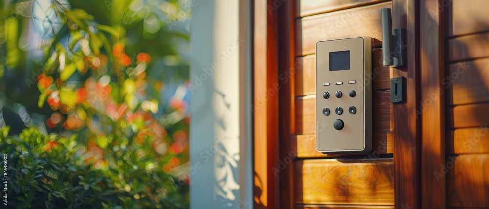 Modern intercom system at the entrance of a contemporary office ...