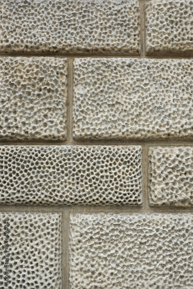 Pavage mural extérieur en pierres calcaires texturées Stock Photo ...