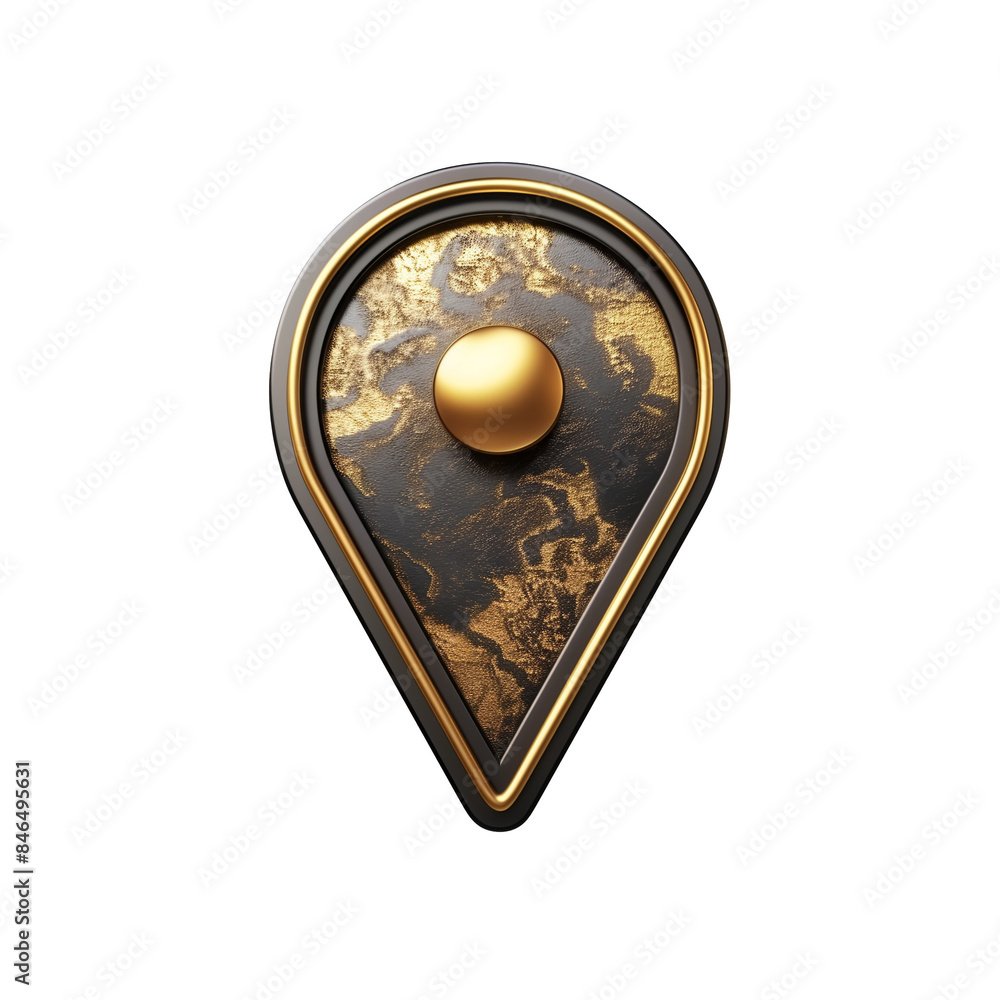 map pin, place icon, transparent background, luxary style Stock ...