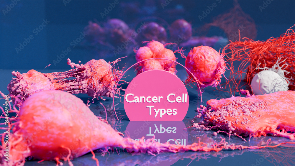 Cancer Cell Types, Cancer Cells types in 3D style, Tumor ...