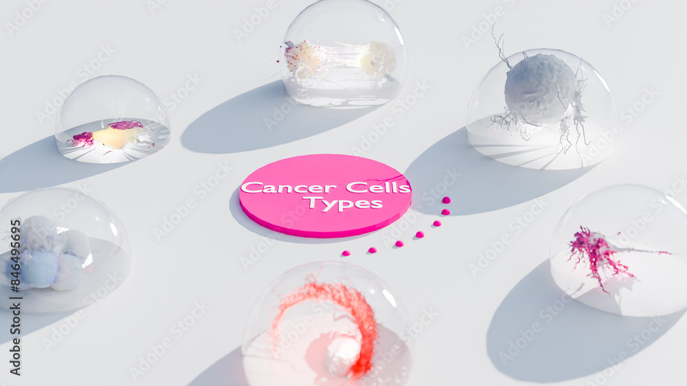 Cancer Cell Types, Cancer Cells types in 3D style, Tumor ...