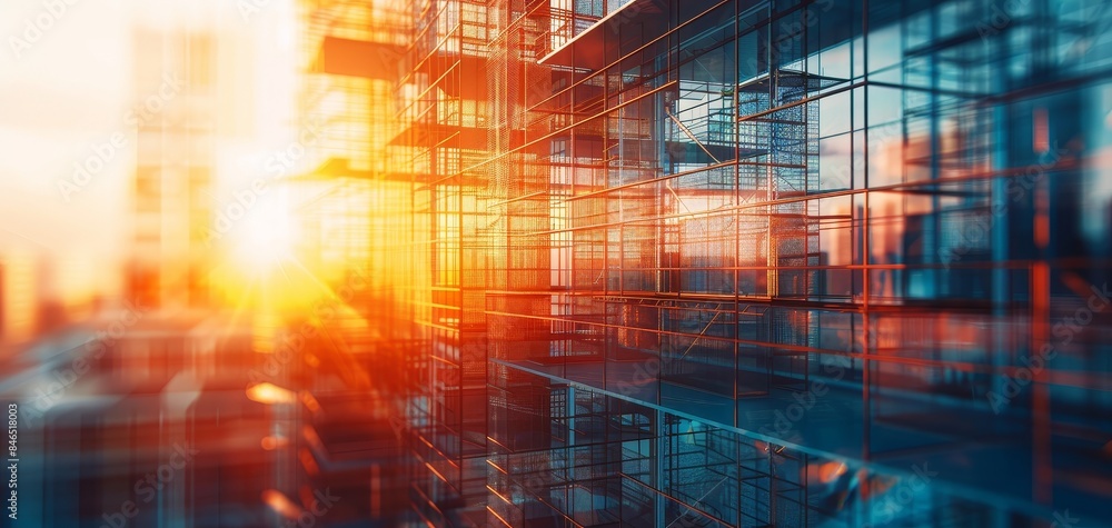 Building Frameworks and Structures close up, focus on, copy space Clear ...