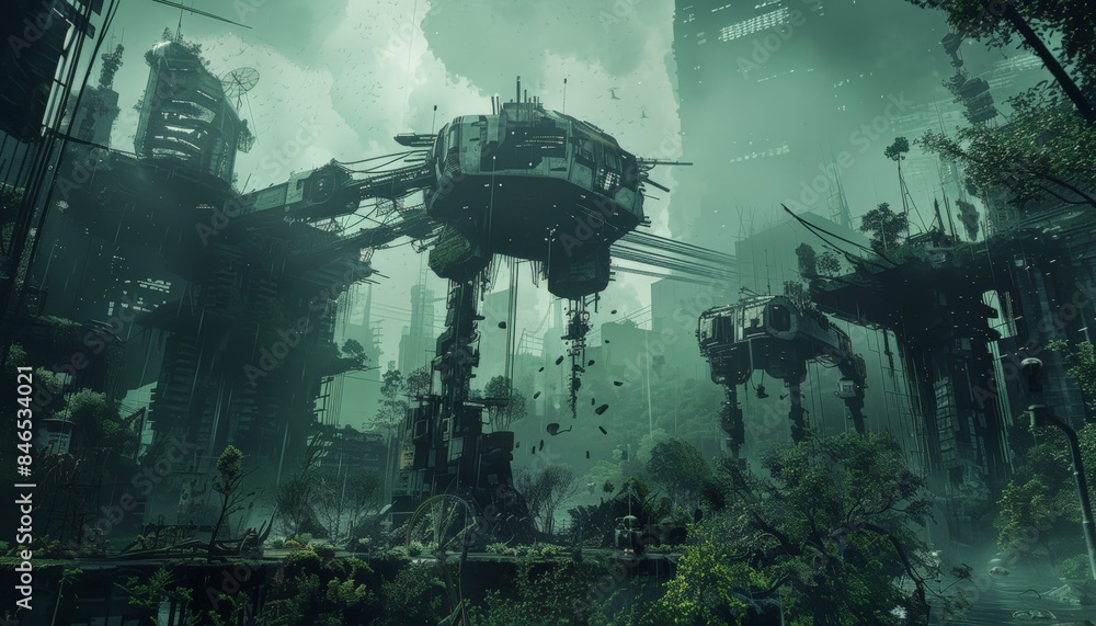 Delve into a futuristic nightmare with a blend of advanced technologies ...